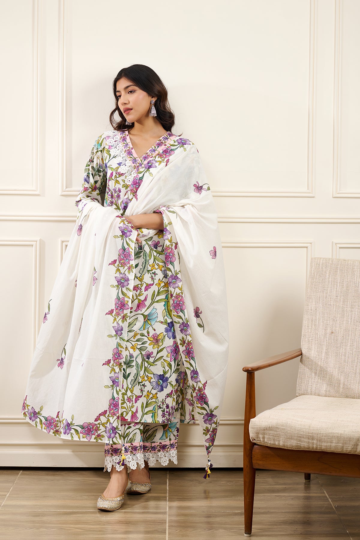 Gul-Bahaar Straight KURTA WITH PALAZZO AND DUPATTA- SET OF 3 – ITRAAKE